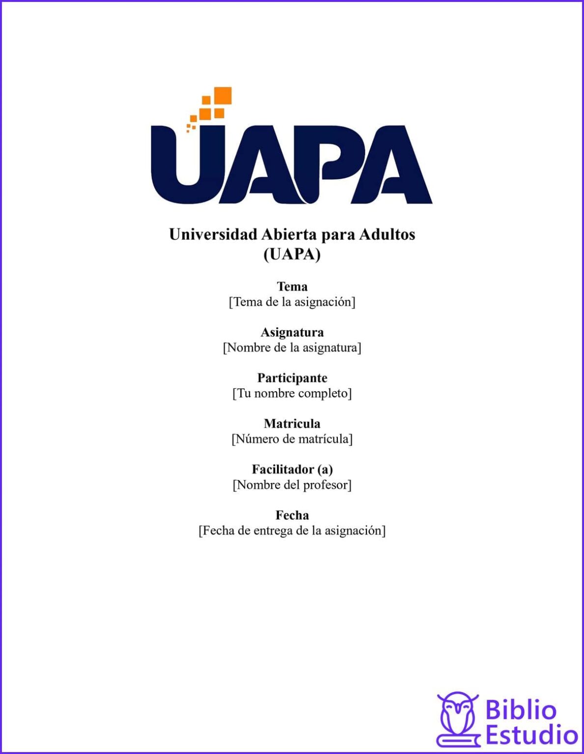 Hoja de presentación UAPA: Descarga en Word y PDF gratis 2026
